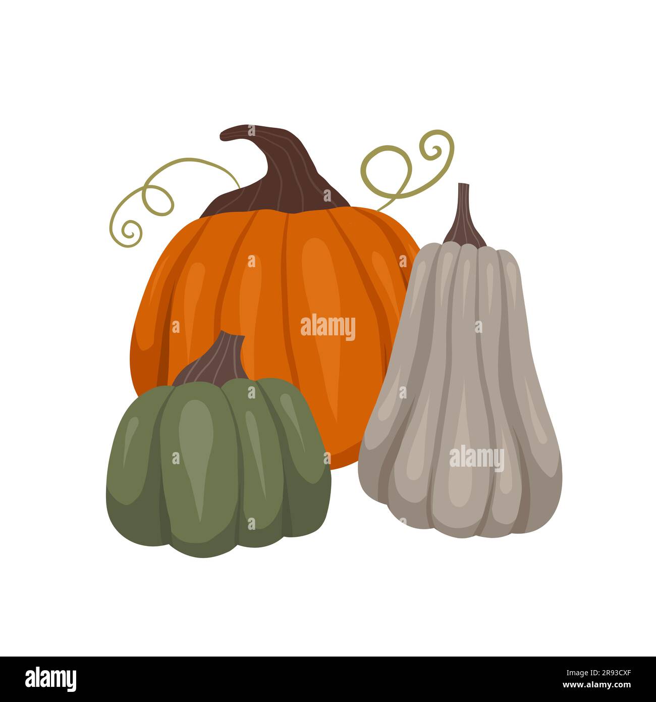 Vector autumn clipart pumpkins isolated from background. Cozy ...