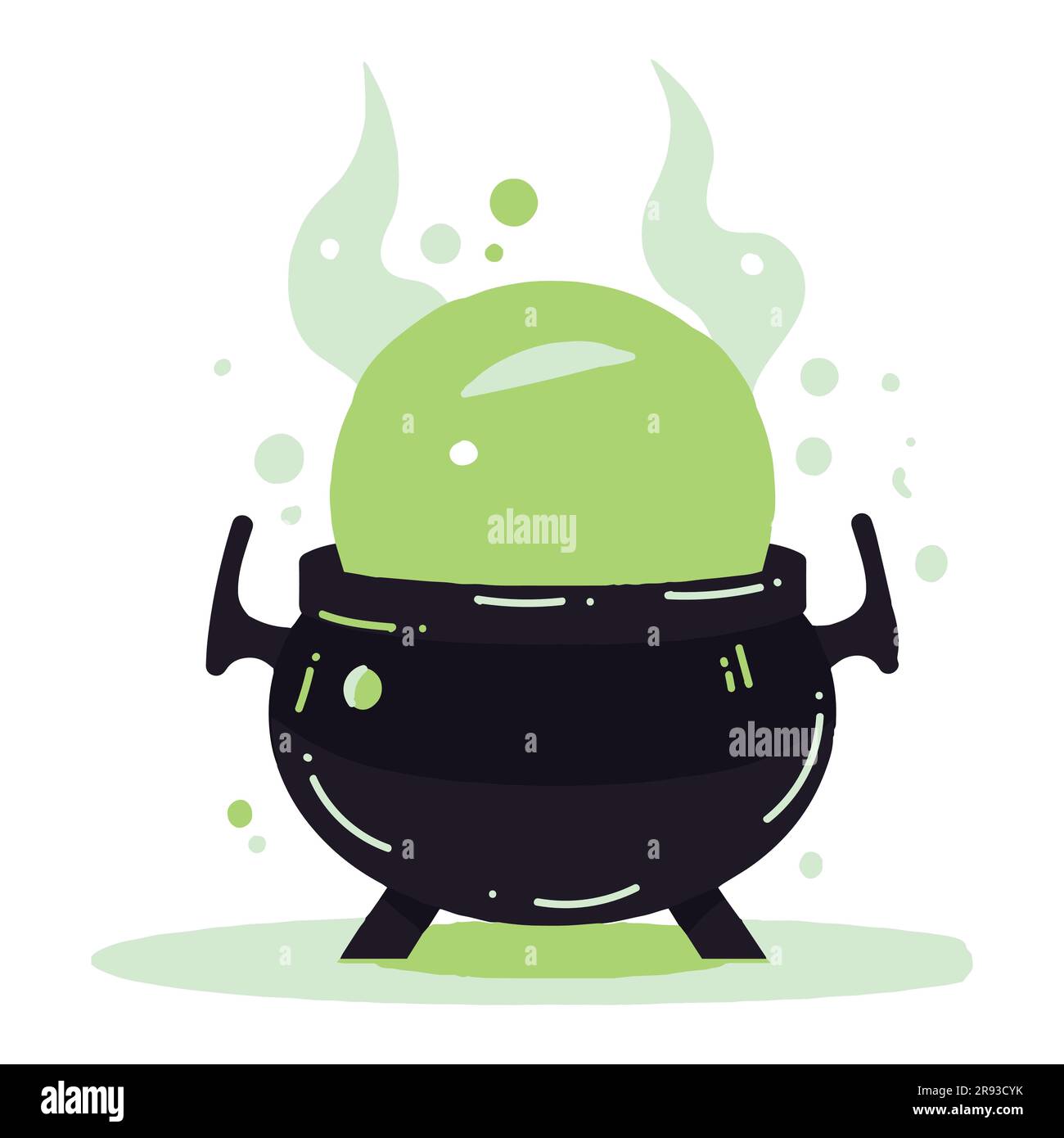 Hand Drawn cute Witch Cauldron in flat style isolated on background ...