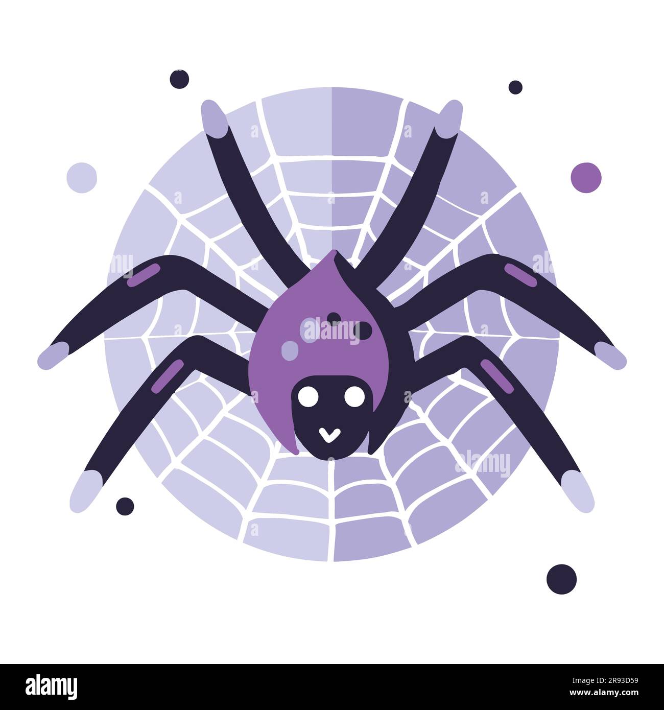 Hand Drawn cute spider in flat style isolated on background Stock ...
