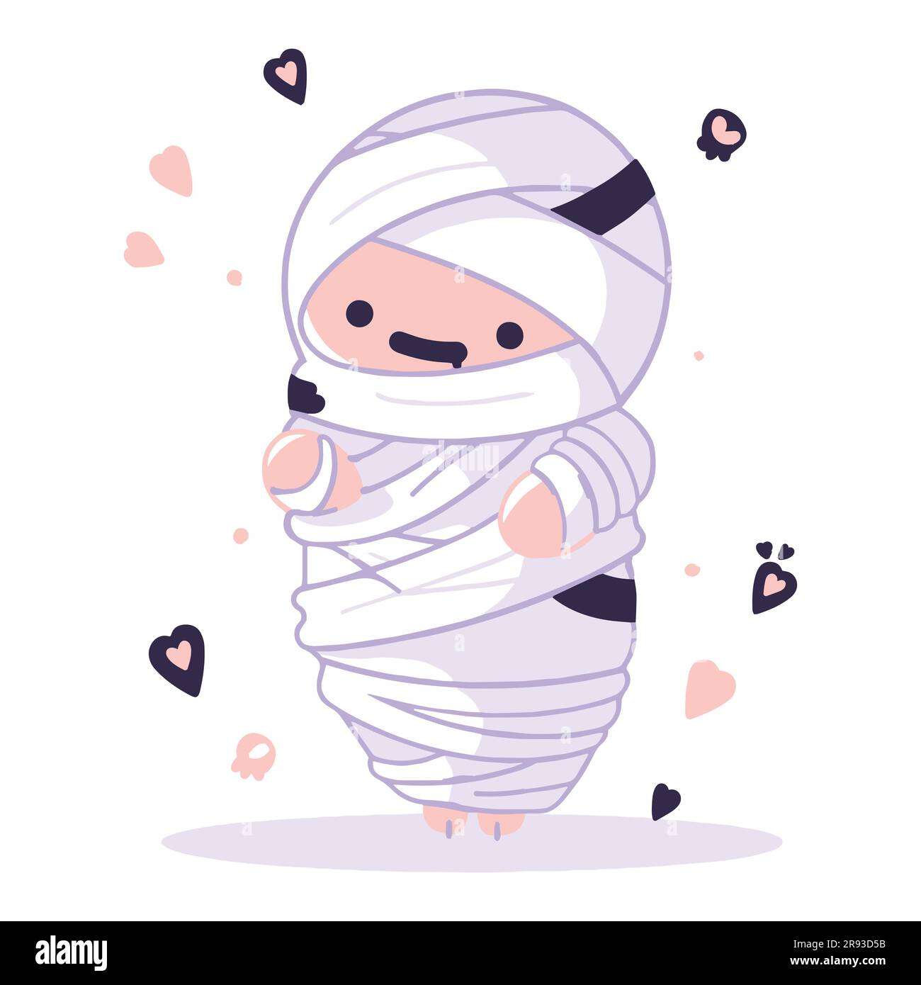 Hand Drawn cute mummy in flat style isolated on background Stock Vector ...