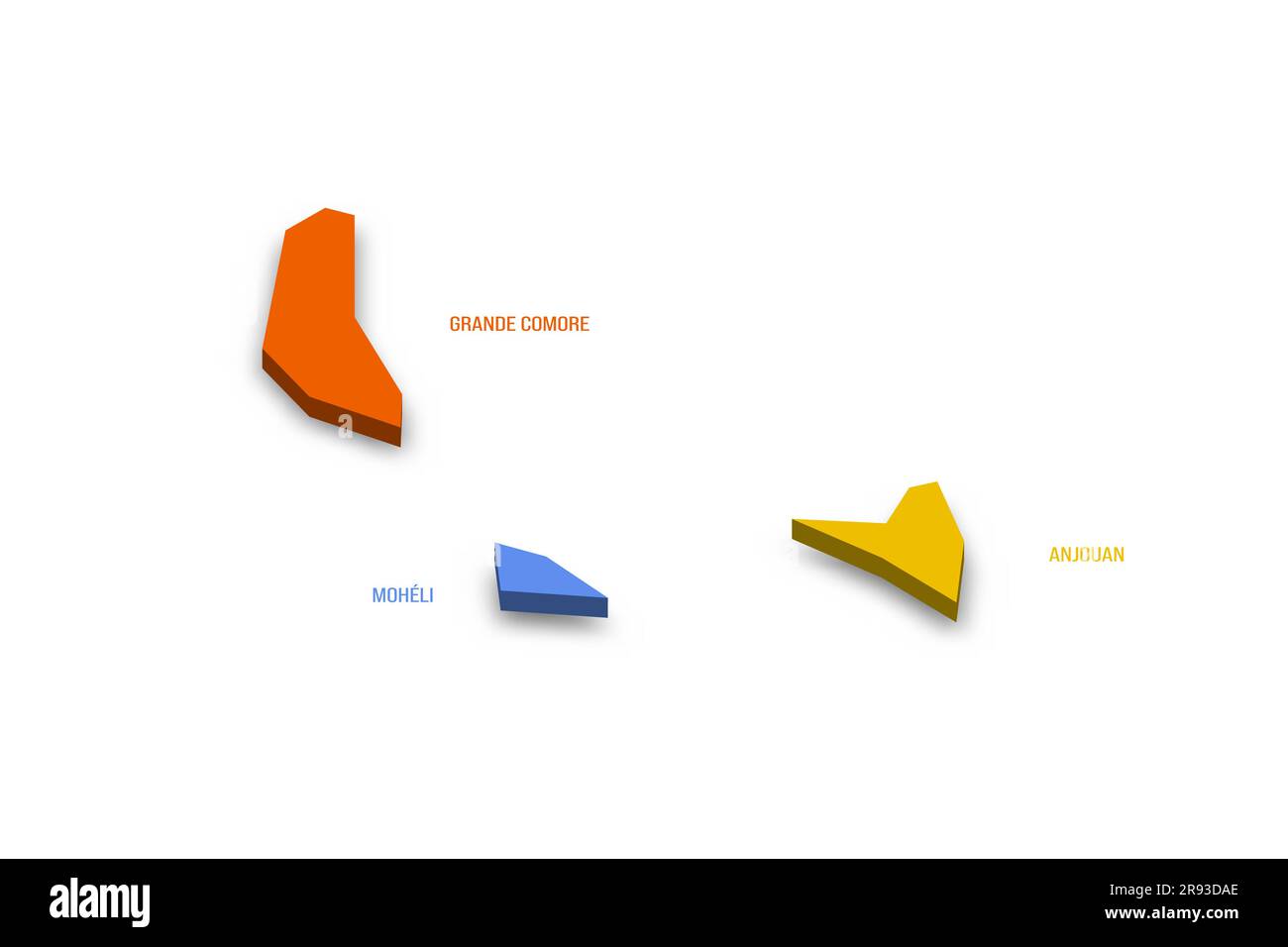 Comoros political map of administrative divisions - autonomous islands ...