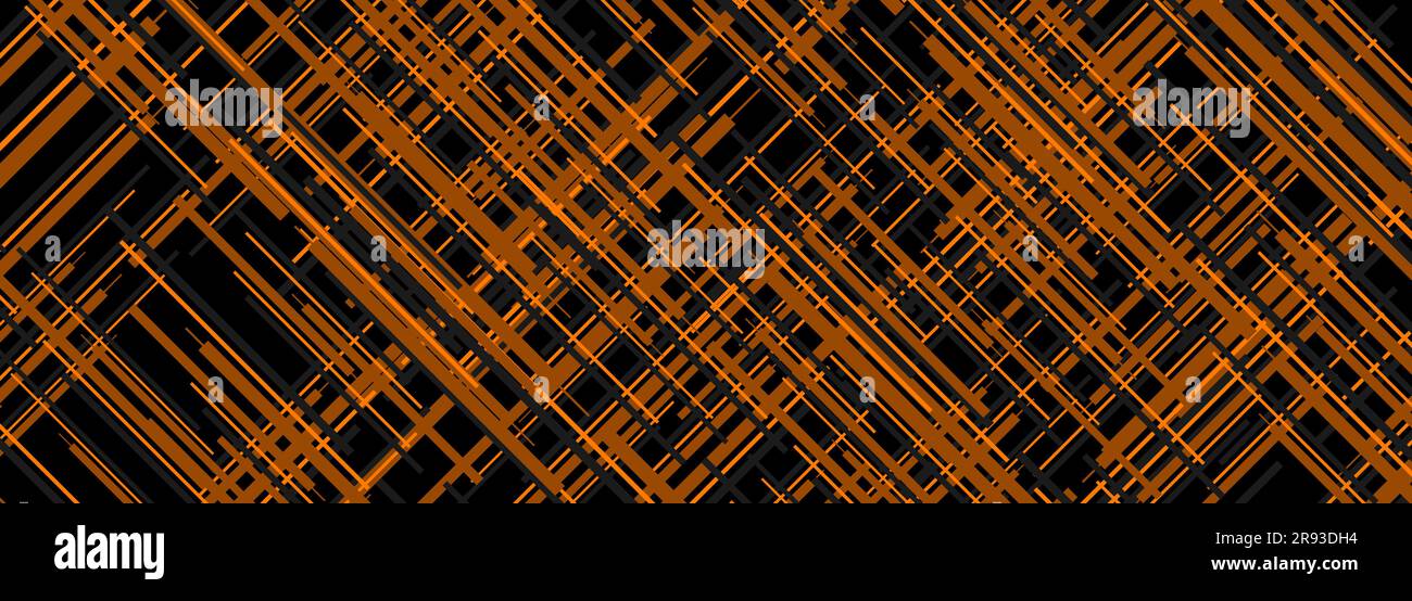 Vector abstract modern striped wide banner design with black and orange ...