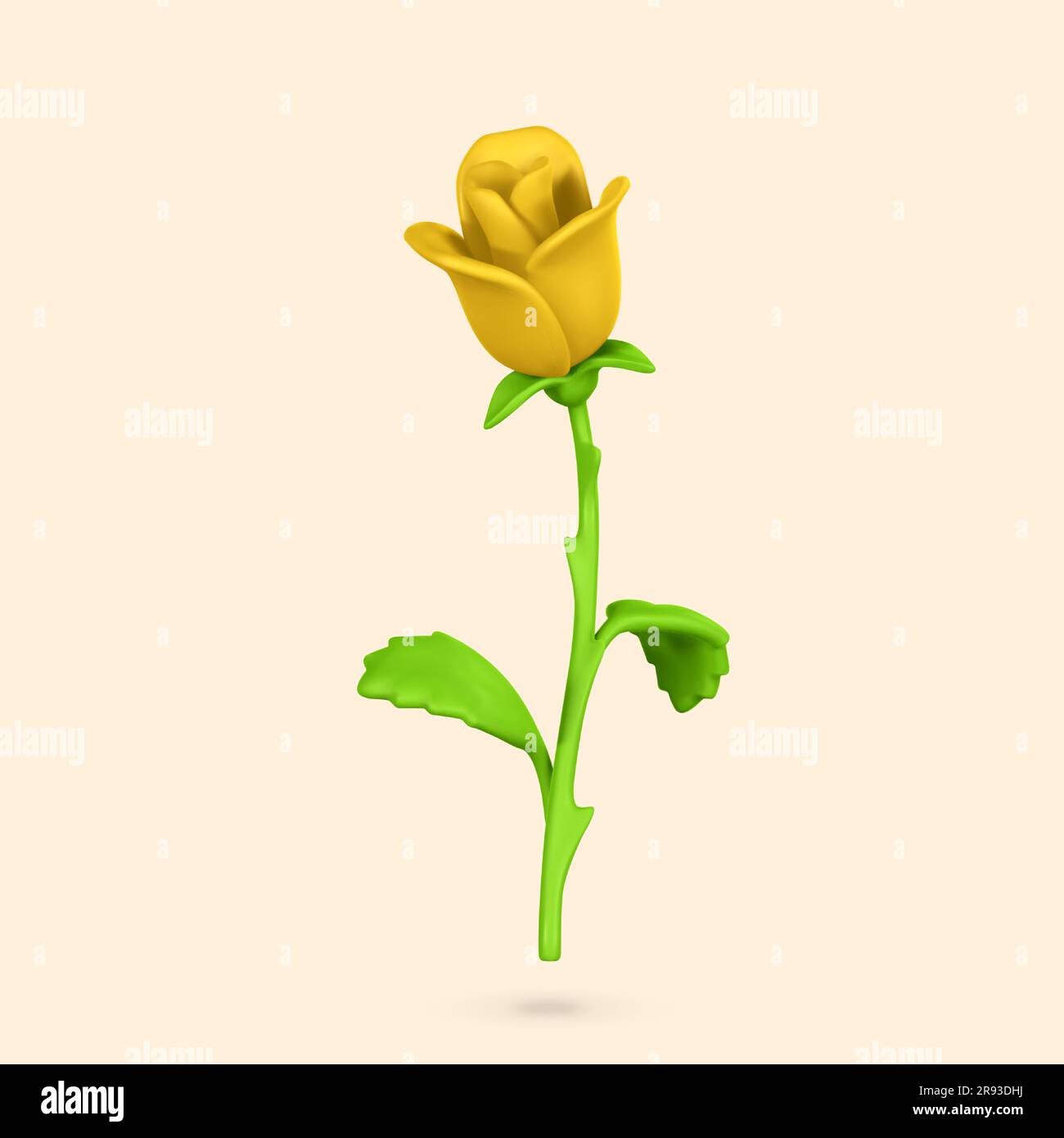 Single Yellow Rose Clipart