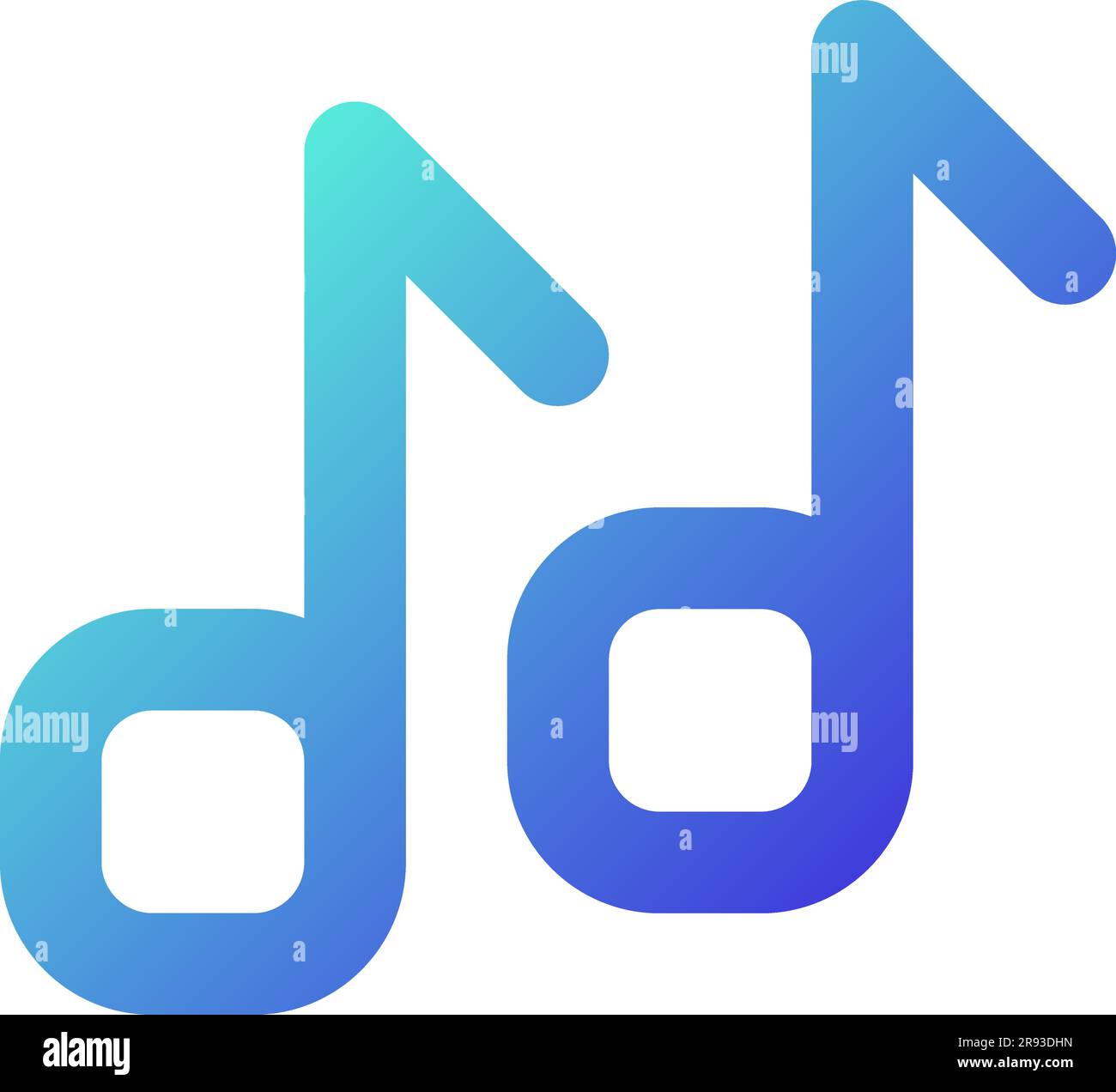 Musical notes pixel perfect gradient linear ui icon Stock Vector Image ...