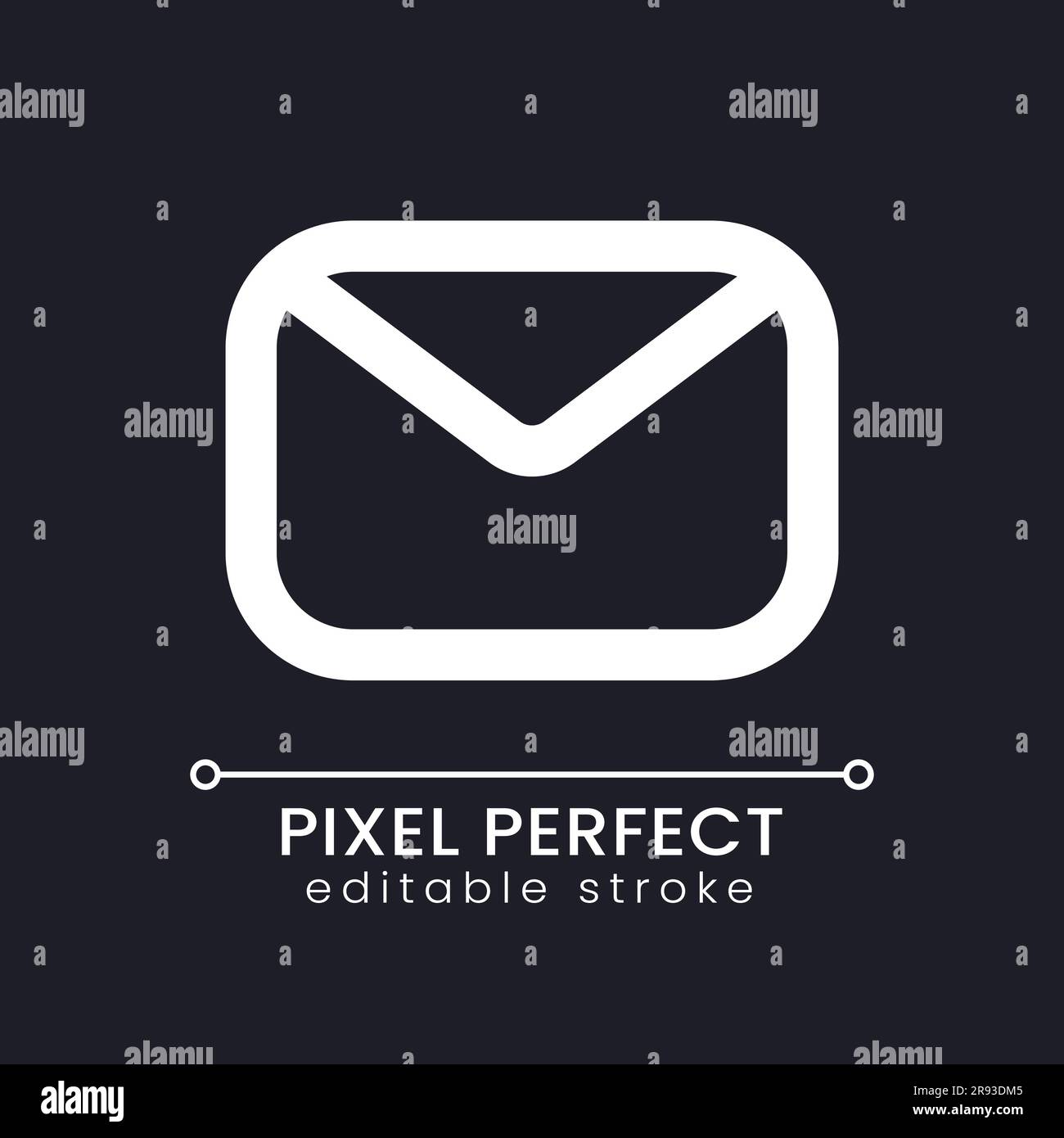 Unread message pixel perfect white linear ui icon for dark theme Stock Vector Image & Art - Alamy
