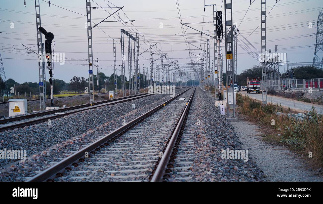 Infrastructure development project with laying of railway tracks ...