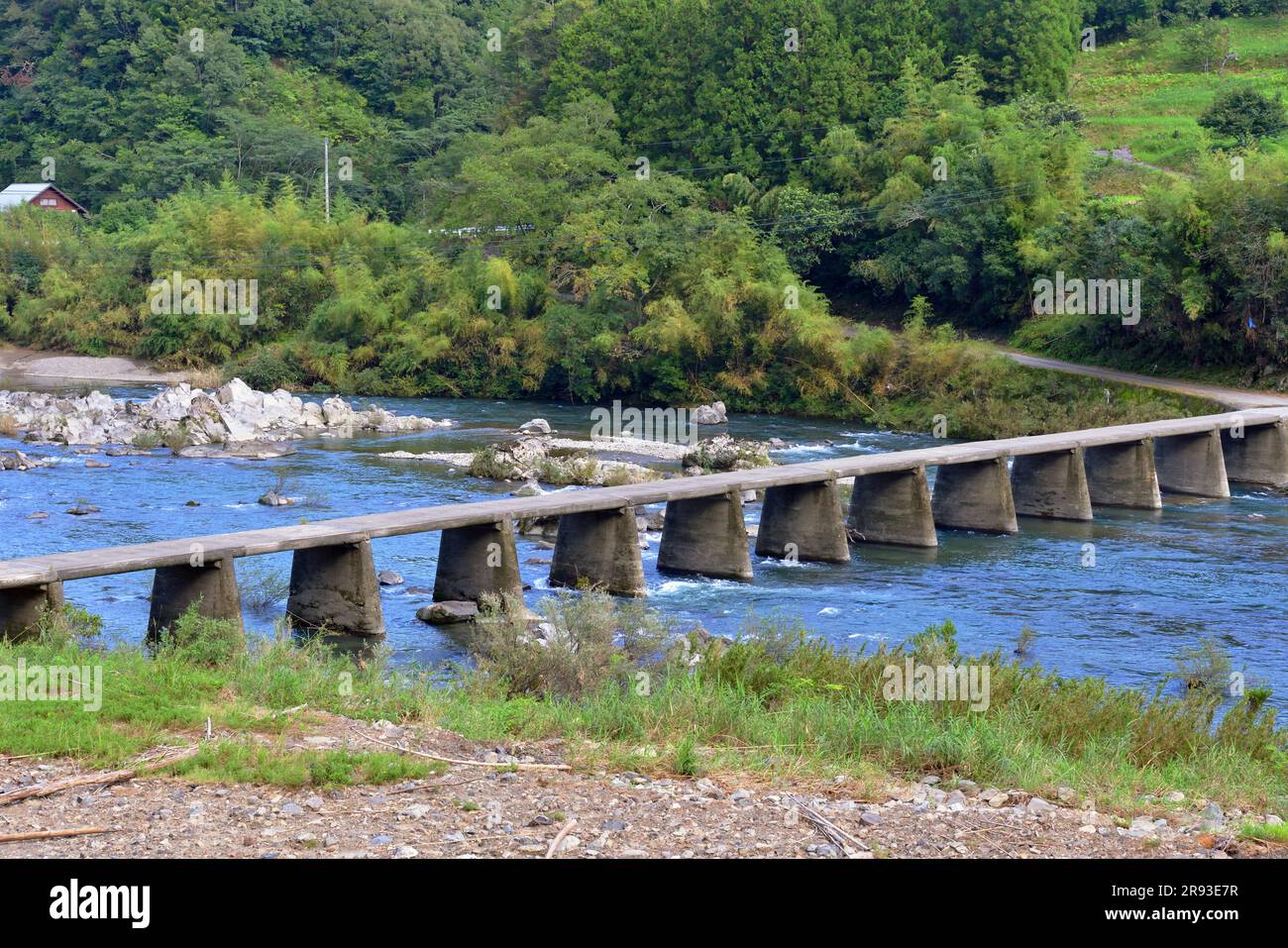 Shimanto River sunken bridge Stock Photo - Alamy