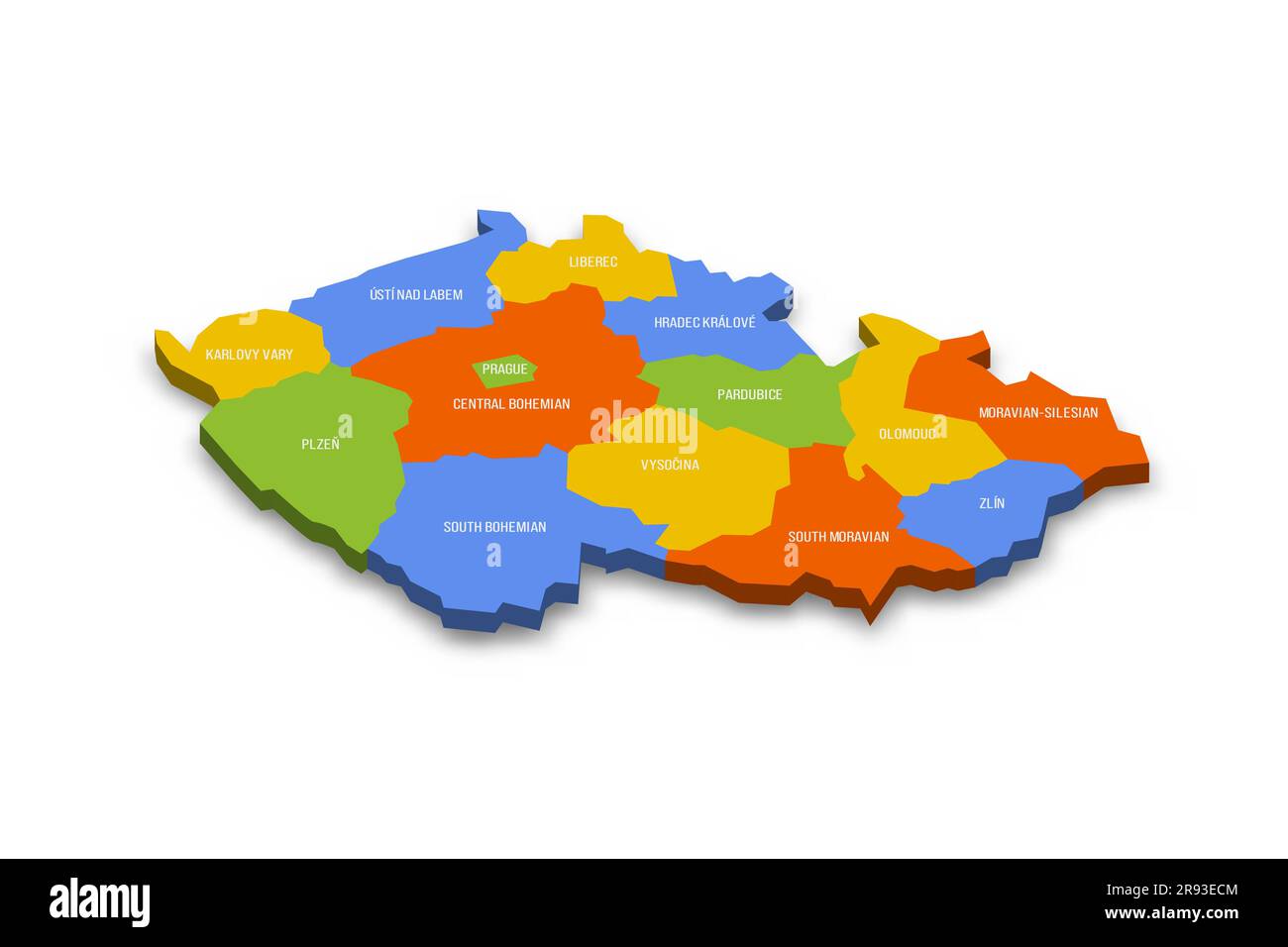 Czech Republic political map of administrative divisions - regions ...
