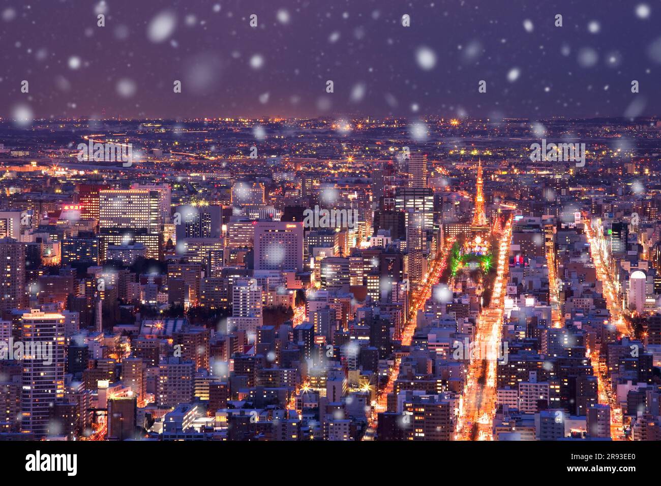 Night View of Sapporo Stock Photo - Alamy