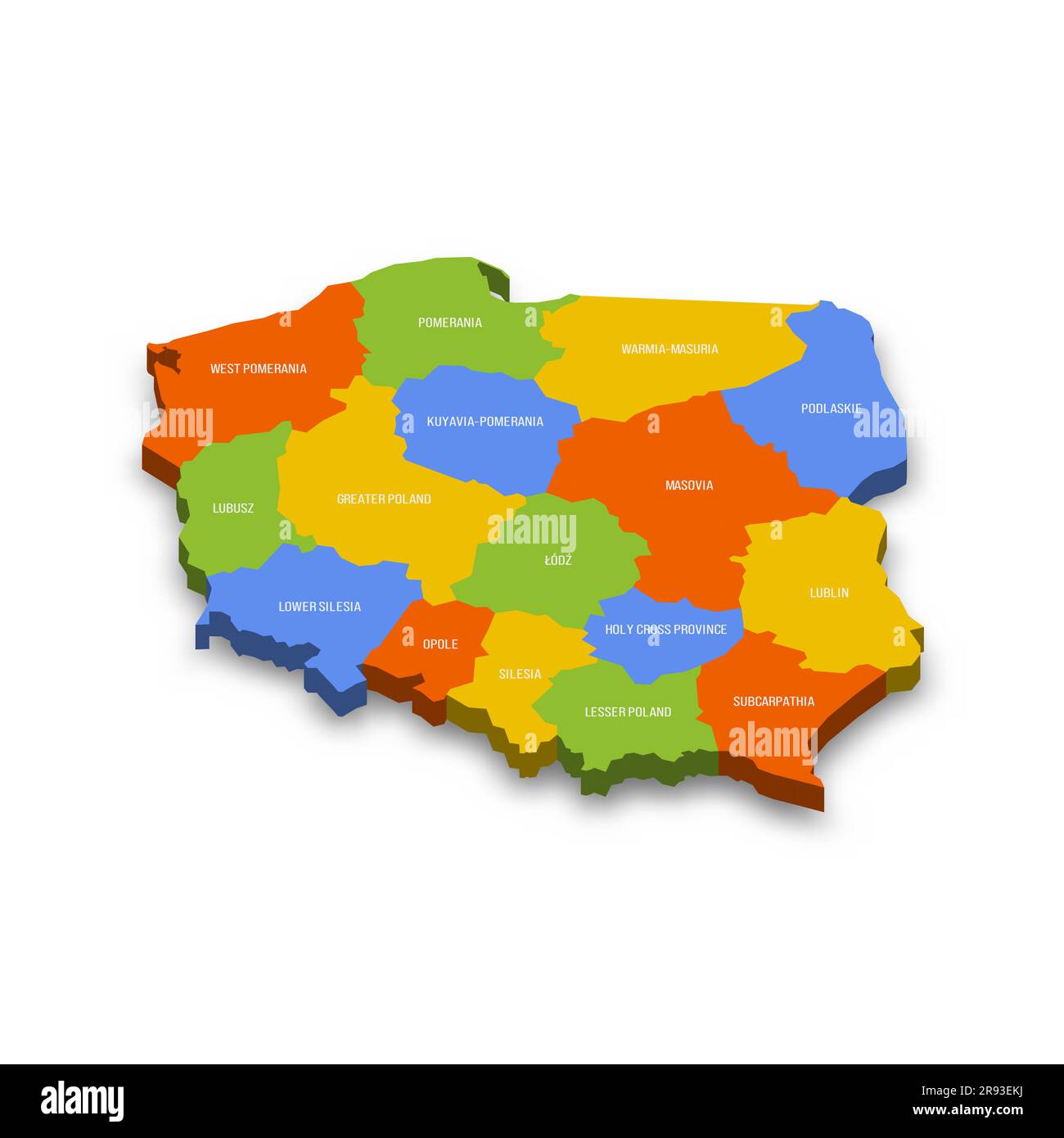 Poland political map of administrative divisions - voivodeships ...