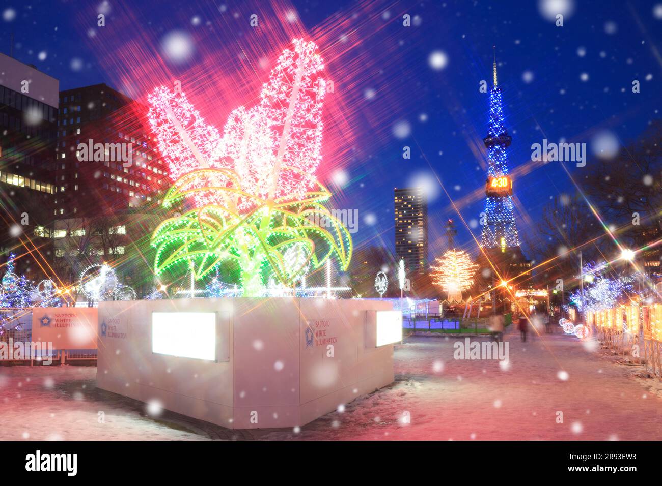 Sapporo night view sapporo tv tower hi-res stock photography and images ...