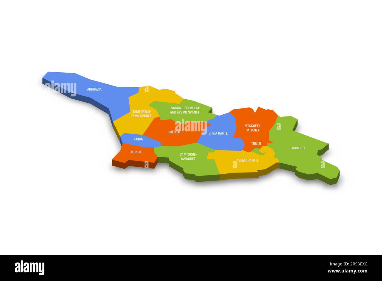 Georgia political map of administrative divisions - regions and ...