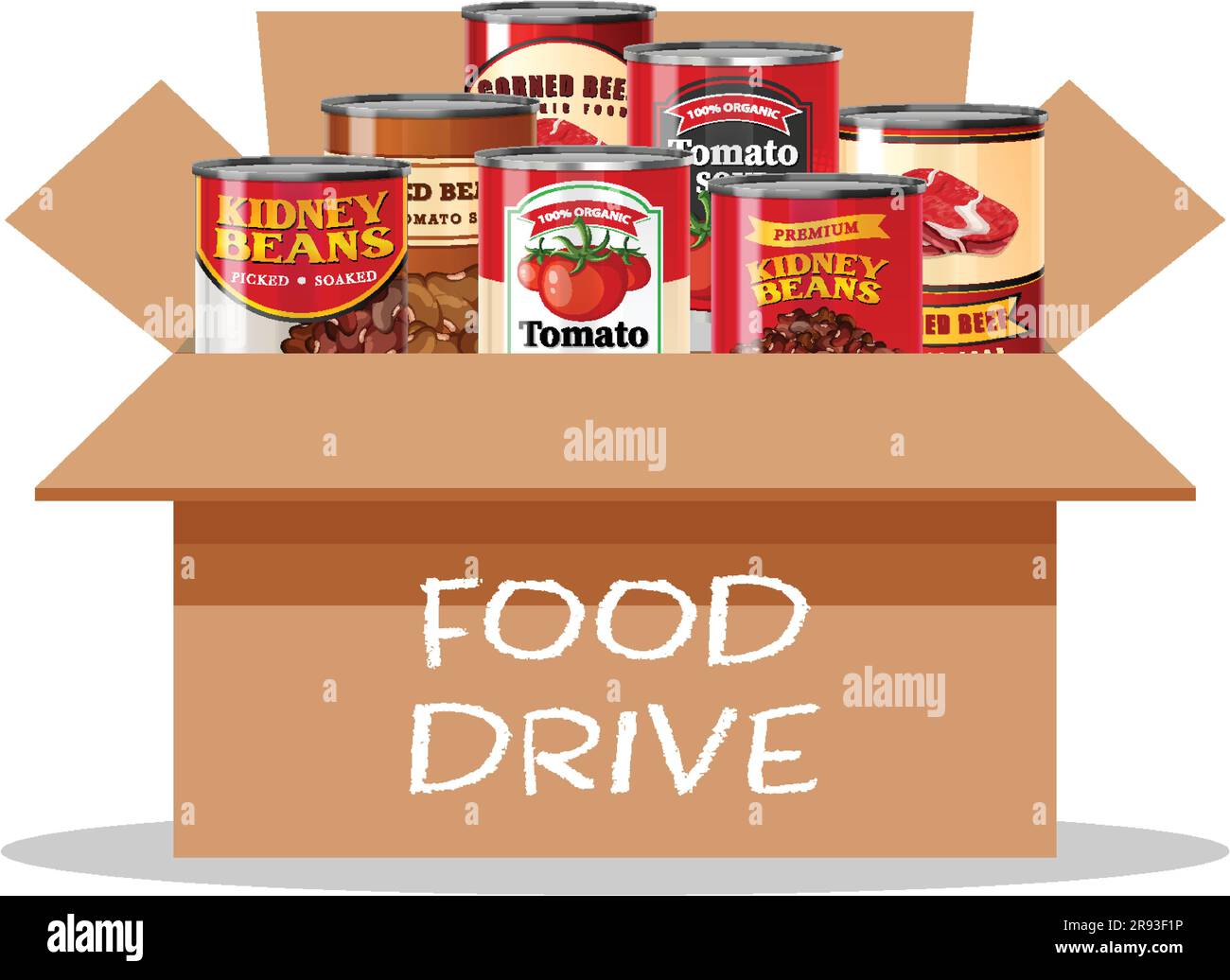 Preservatives canned food in the box illustration Stock Vector Image ...
