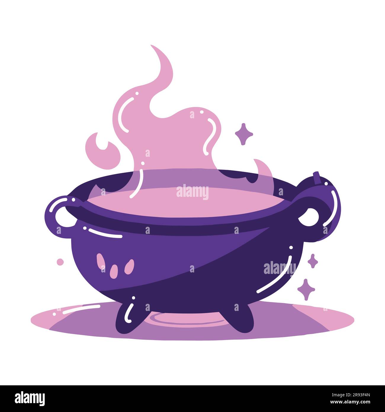 Hand Drawn cute Witch Cauldron in flat style isolated on background ...