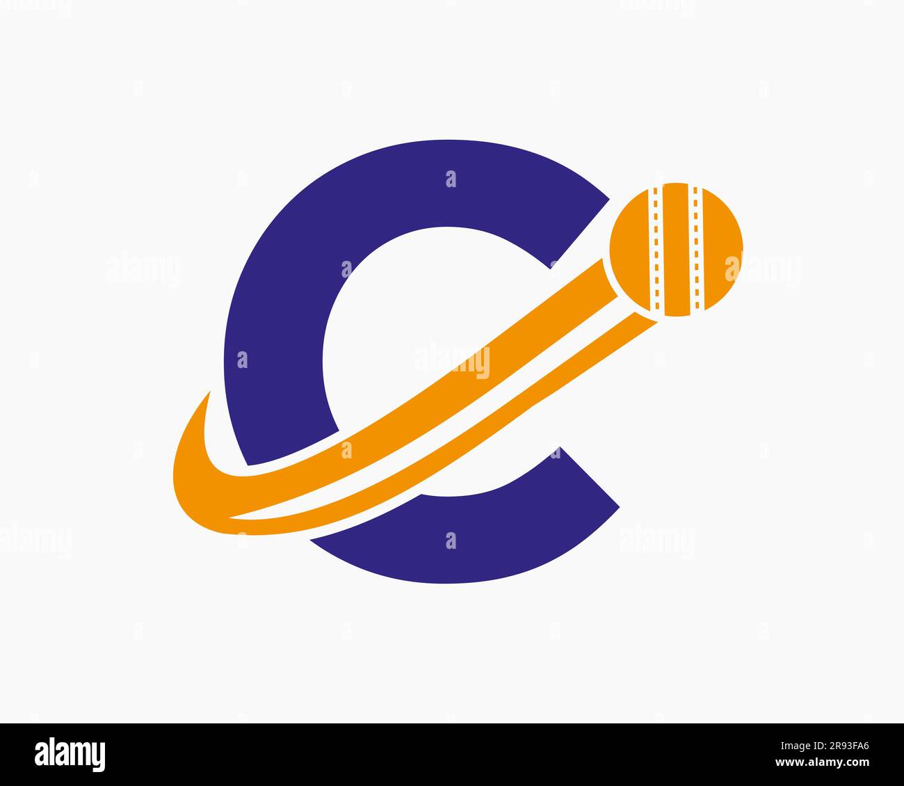 Initial Letter C Cricket Logo Concept With Moving Ball Icon For Cricket ...