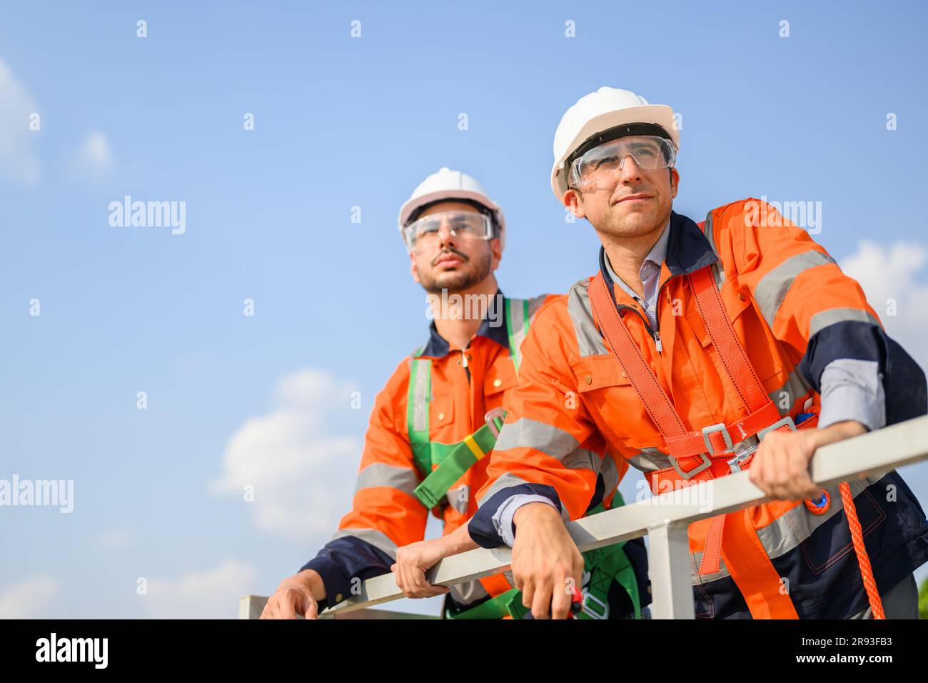 Engineer working with confident. Worker outdoor working. Mega project ...