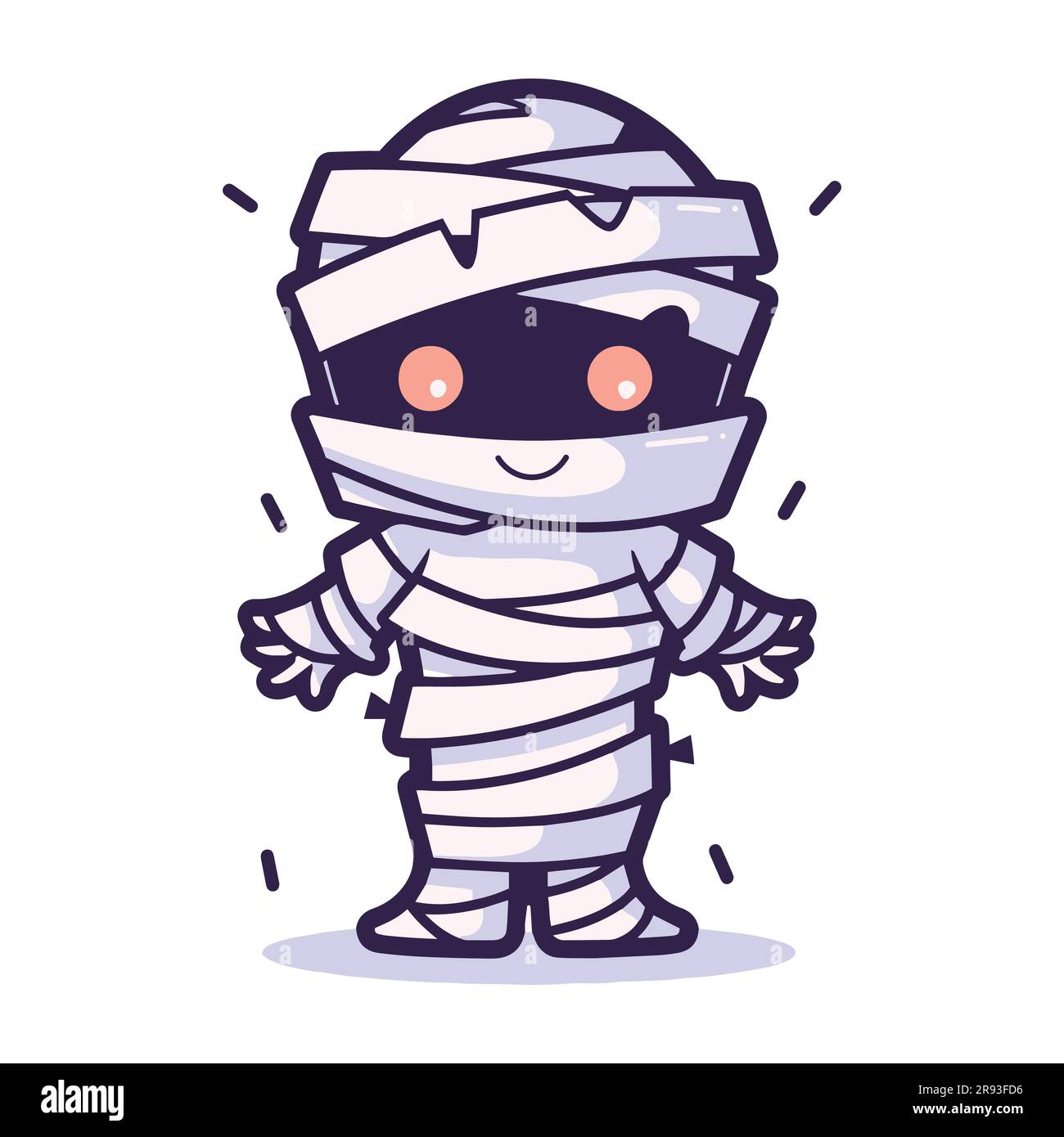 Hand Drawn cute mummy in flat style isolated on background Stock Vector ...