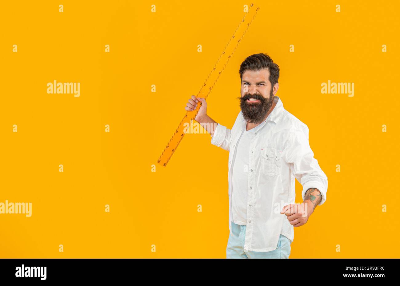 Angry teacher and ruler hi-res stock photography and images - Alamy