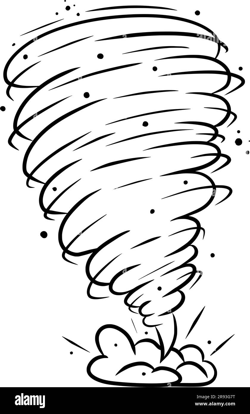 Tornado Whirlwind Twister Vector Icon Illustration Storm Hurricane Silhouette Swirl Air
