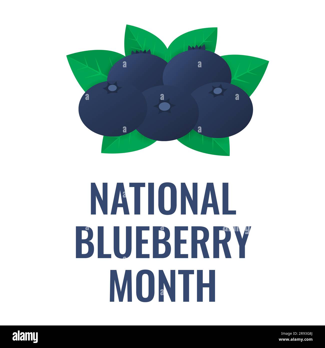 National Blueberry Month typography poster. Annual event on July ...