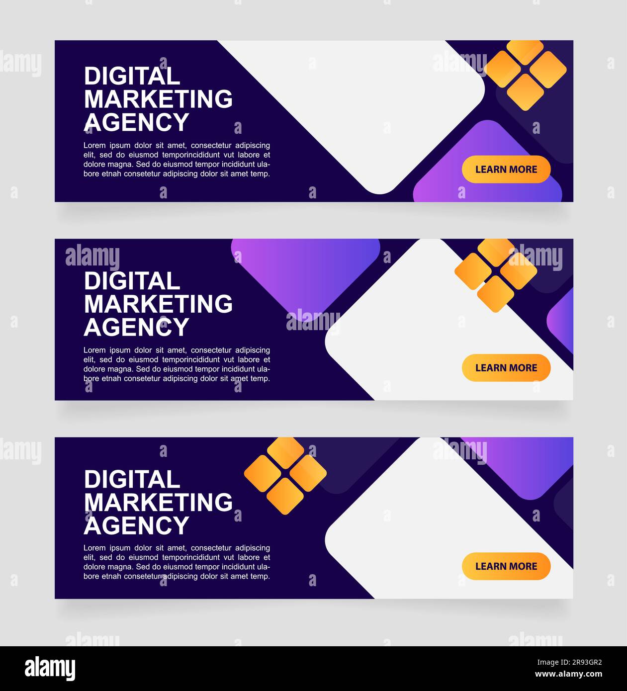 Digital marketing forum for employees web banner design template Stock ...