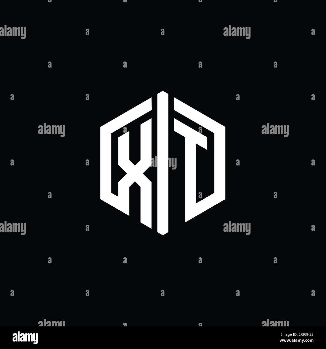 XT Letter Logo monogram hexagon shape with connect outline style design ...