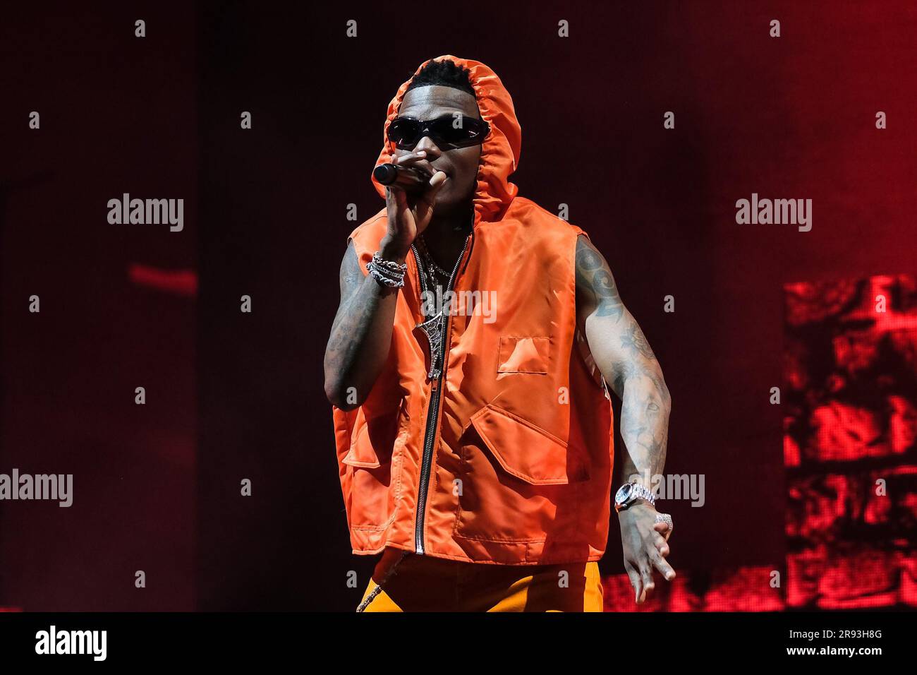 Glastonbury, UK. 23rd June, 2023. Wizkid ( Ayodeji Ibrahim Balogun ...