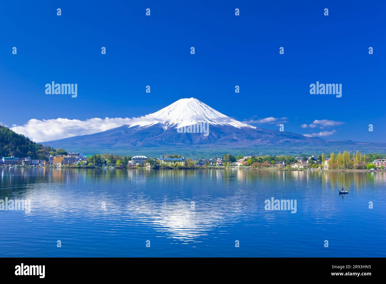 Fuji and fresh green lake Kawaguchi Stock Photo - Alamy