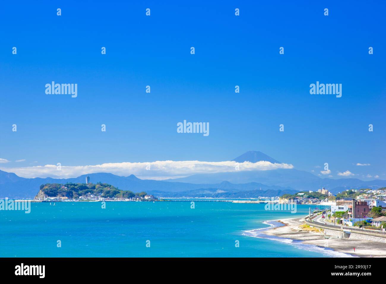 Enoshima and Mt. Fuji Stock Photo - Alamy