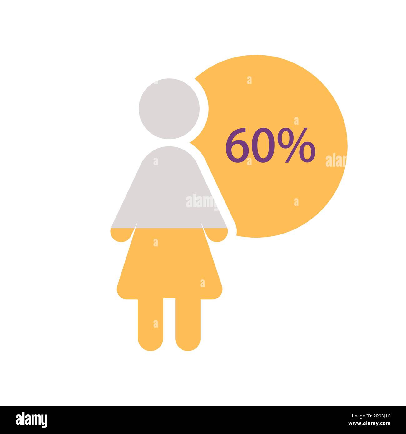Female category infographic chart design template with sixty percentage ...