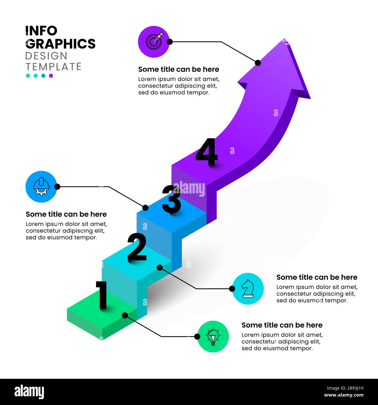 infographic template with 3d isometric staircase and 4 steps. Can be used for workflow layout ...