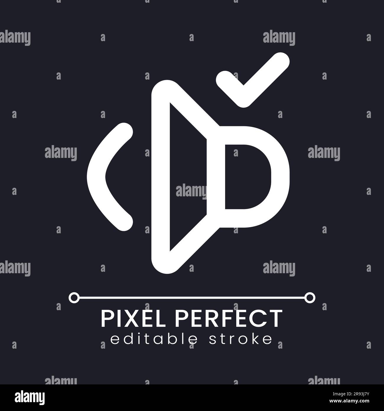Volume on pixel perfect white linear ui icon for dark theme Stock ...