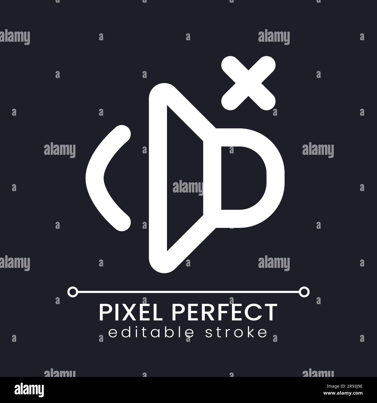 Volume off pixel perfect white linear ui icon for dark theme Stock ...