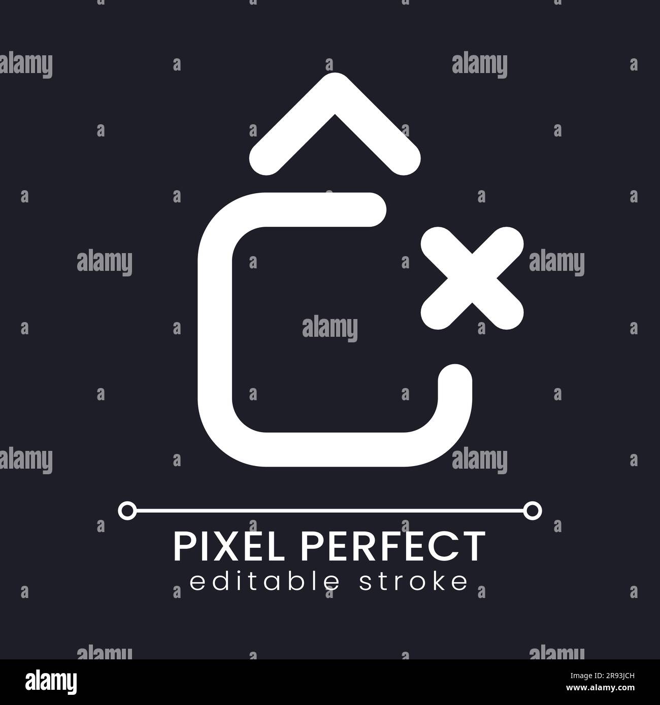 Remove jump animation effect pixel perfect white linear ui icon for dark theme Stock Vector ...