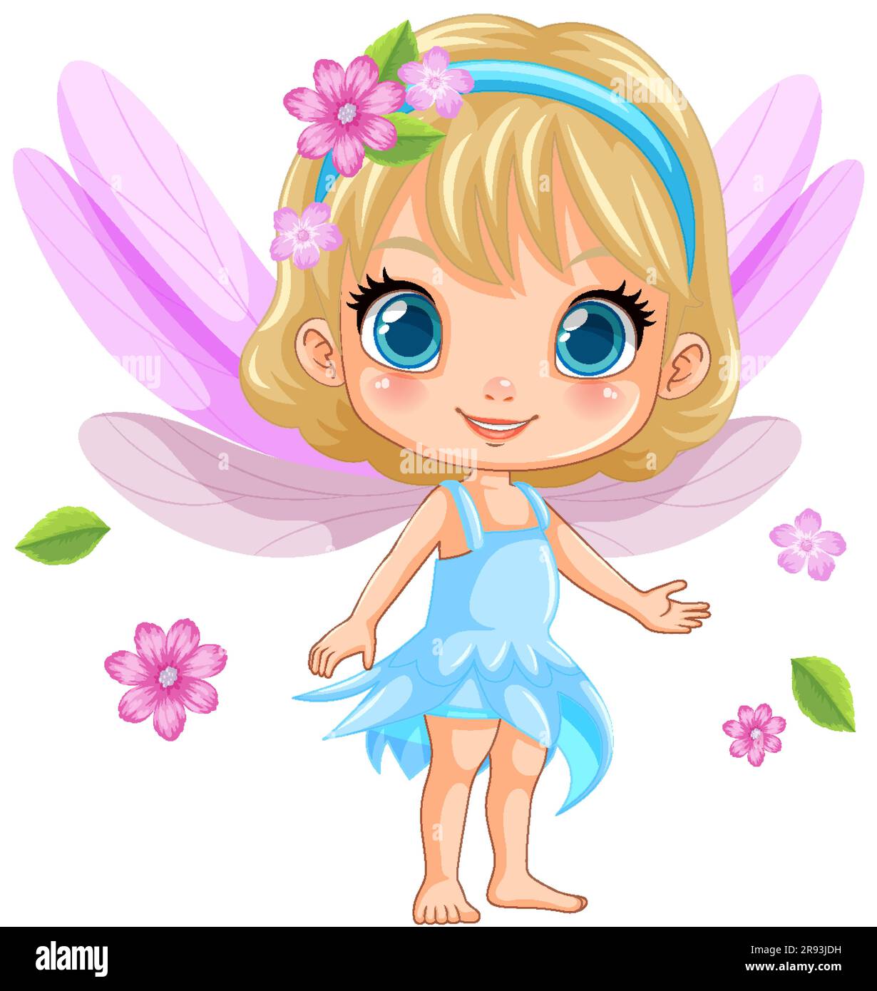 Cute fantasy fairy cartoon character illustration Stock Vector Image ...