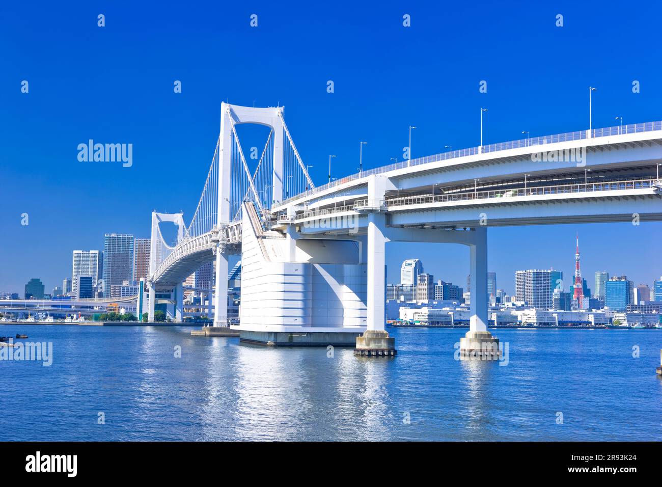 Rainbow Bridge and Tokyo Tower Stock Photo - Alamy