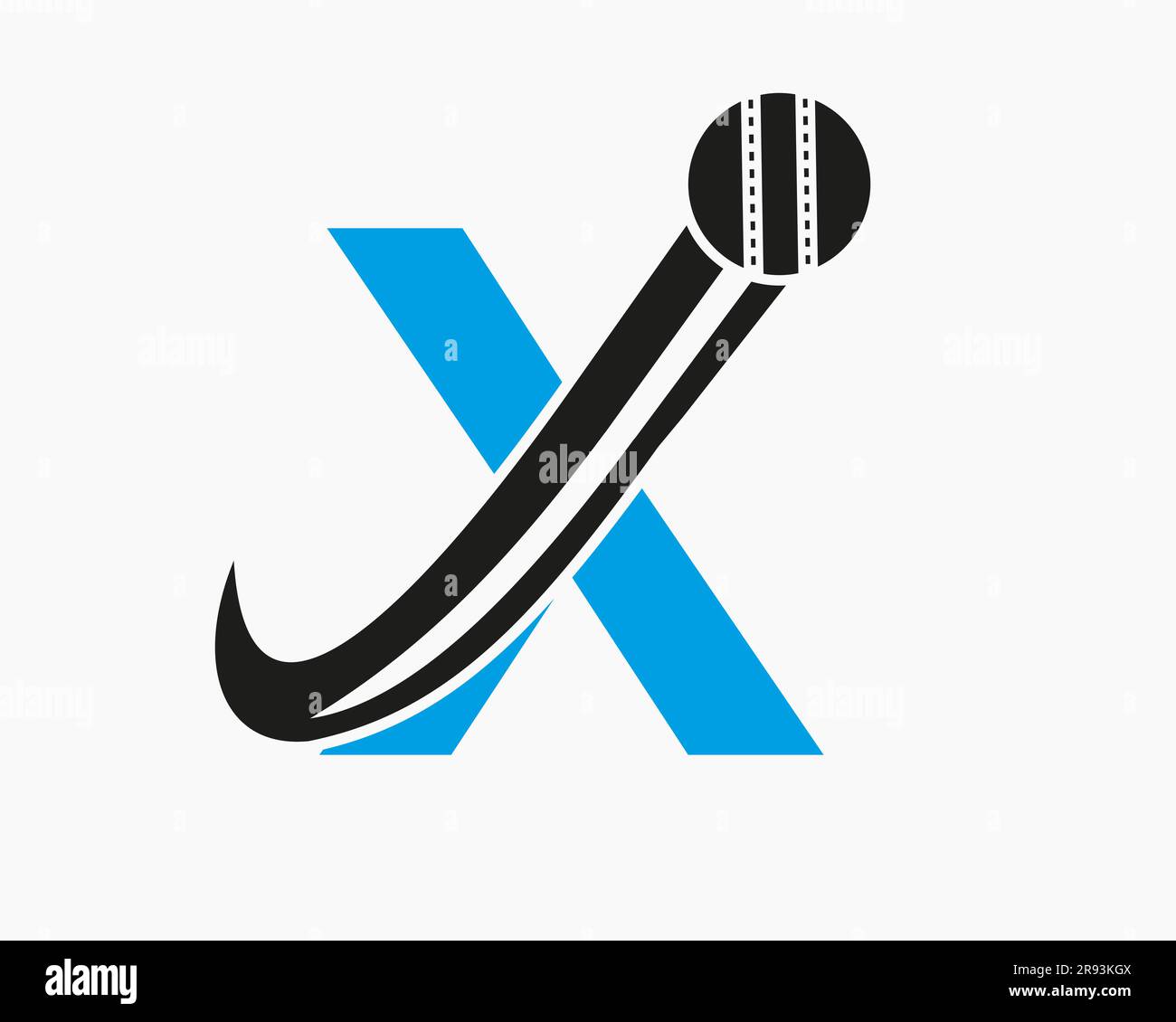 Initial Letter X Cricket Logo Concept With Moving Ball Icon For Cricket ...