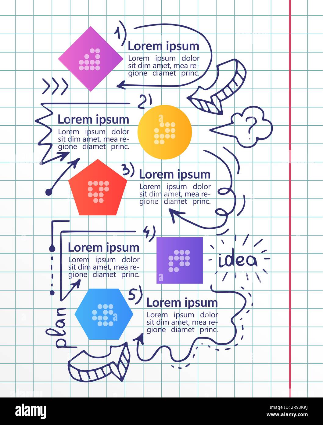 Step by step project infographic chart design template Stock Vector ...