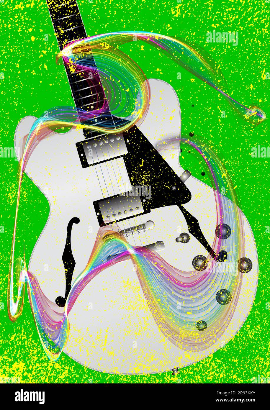 Typical Jazz Guitar set on a jazz grunge background Stock Photo - Alamy