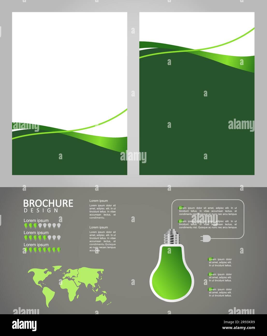 Renewable energy consumption blank brochure design elements set Stock ...