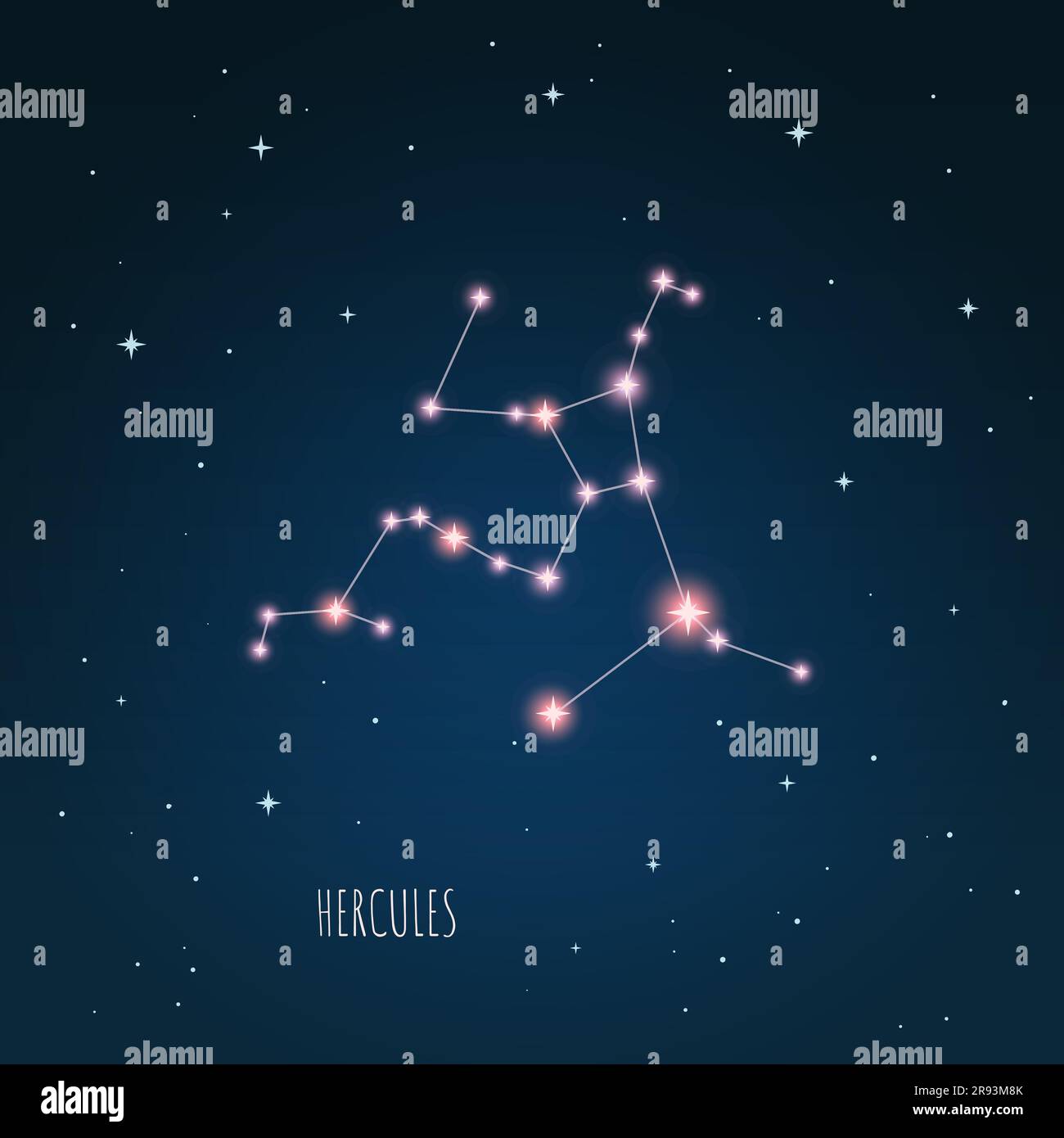 Constellation Hercules scheme in starry sky Space Stock Vector Image ...