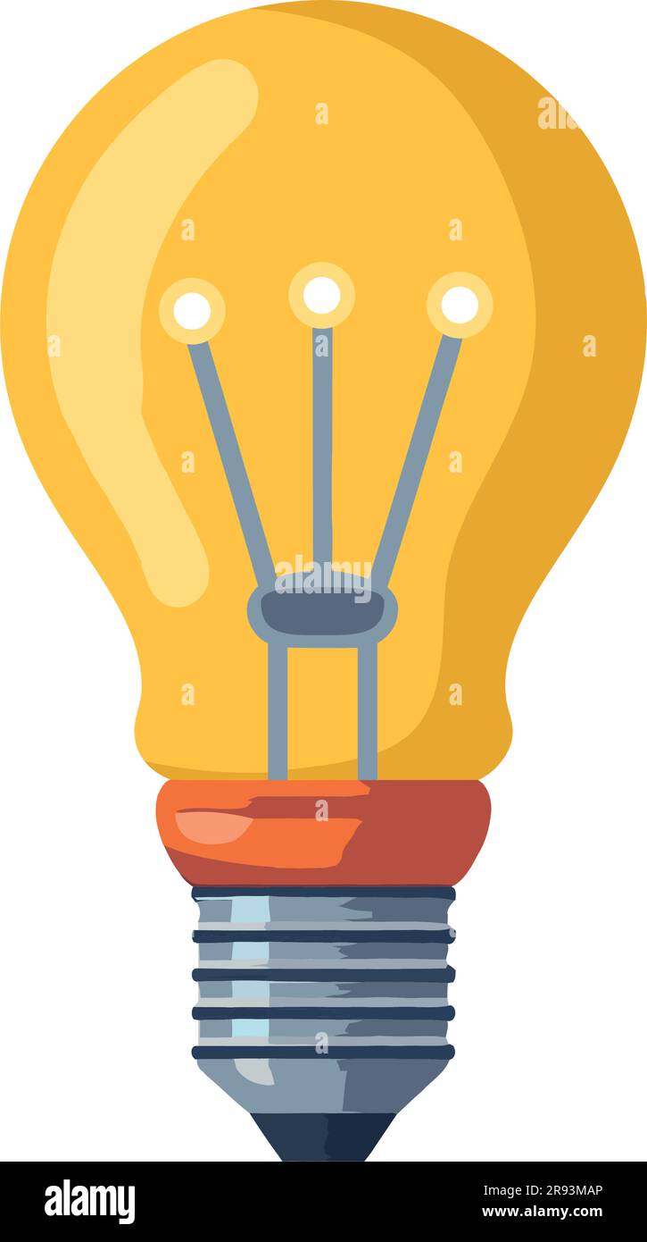 Yellow light bulb illustration over white Stock Vector Image & Art - Alamy