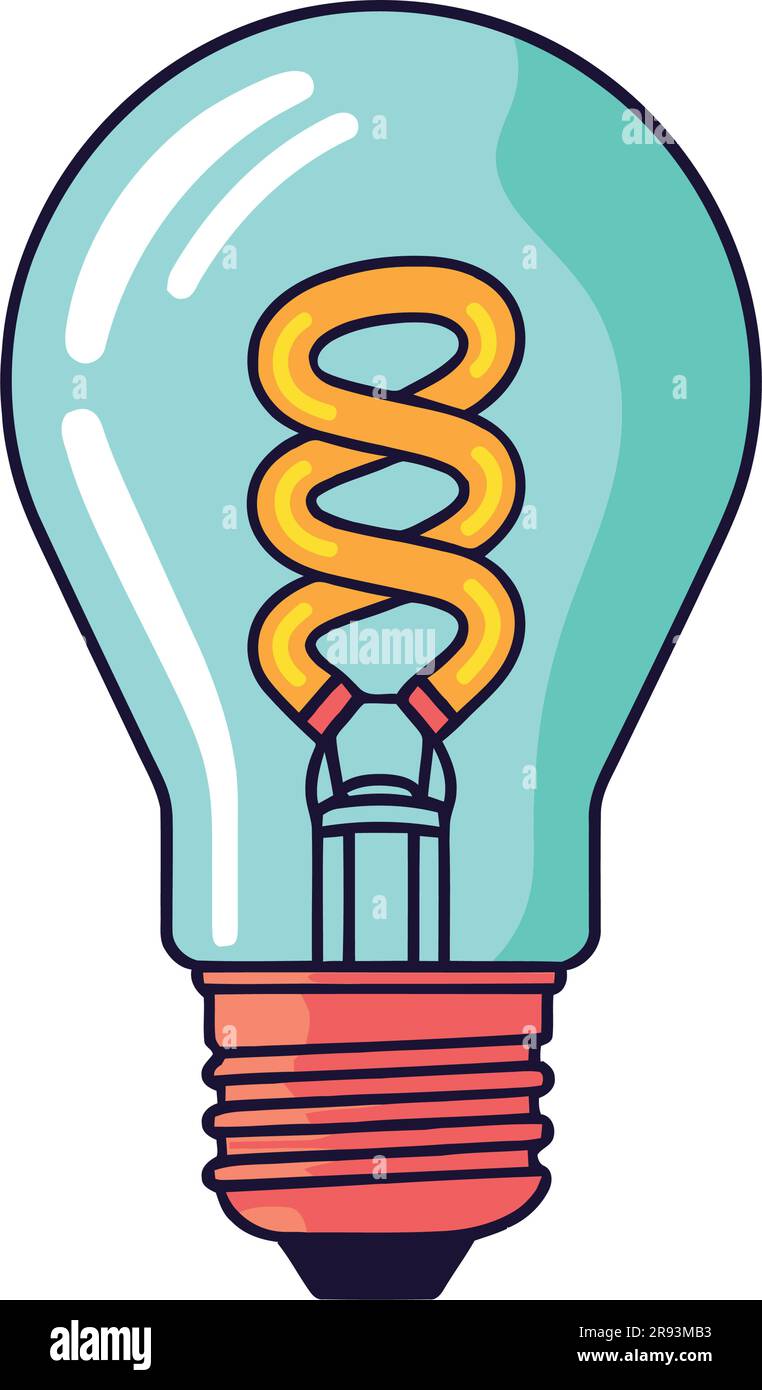 Cute light bulb over white Stock Vector Image & Art - Alamy