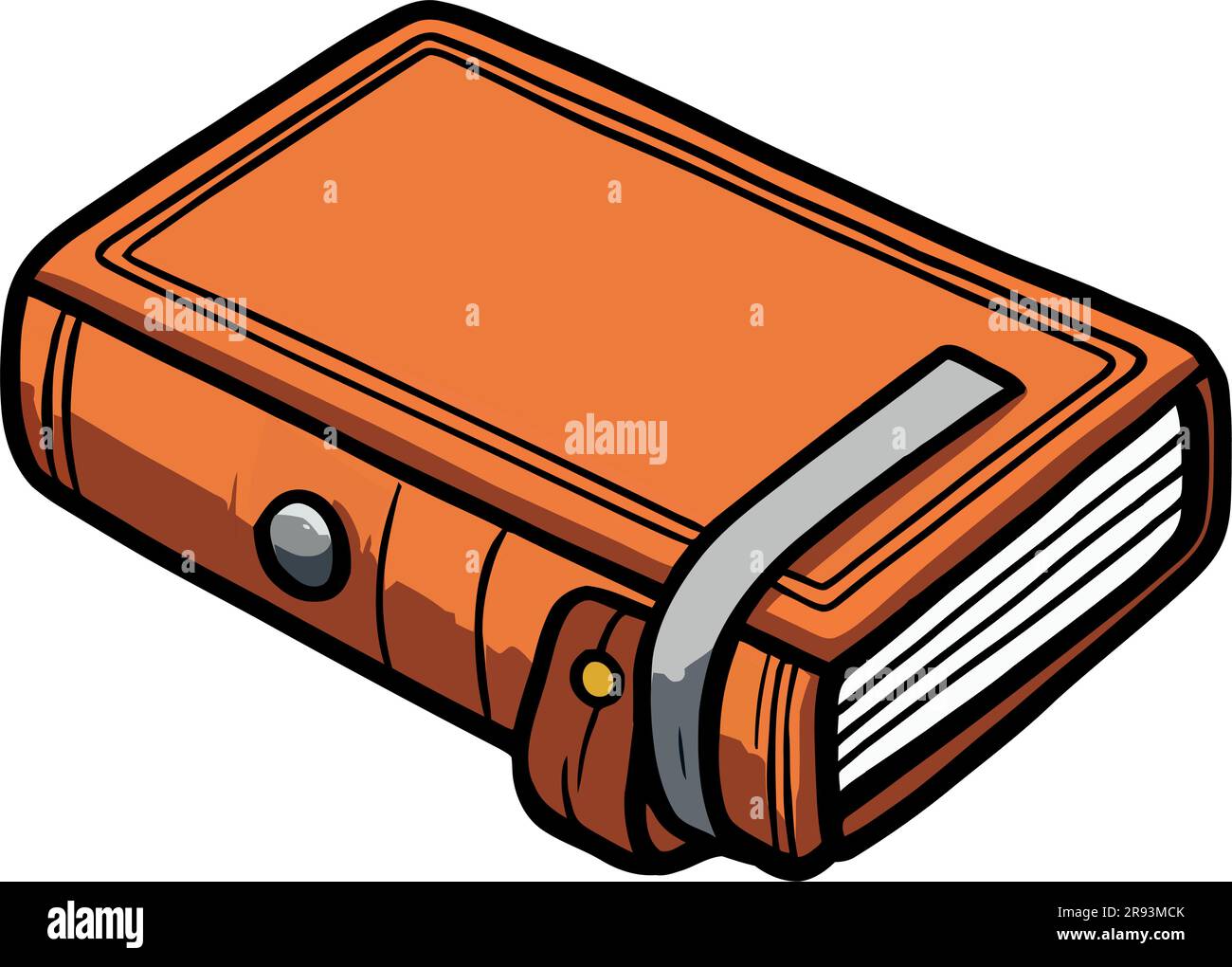 Old fashioned leather book cover over white Stock Vector Image & Art ...