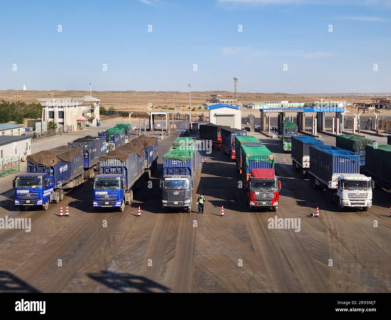 Hohhot. 21st June, 2023. This photo taken on June 21, 2023 shows cargo ...