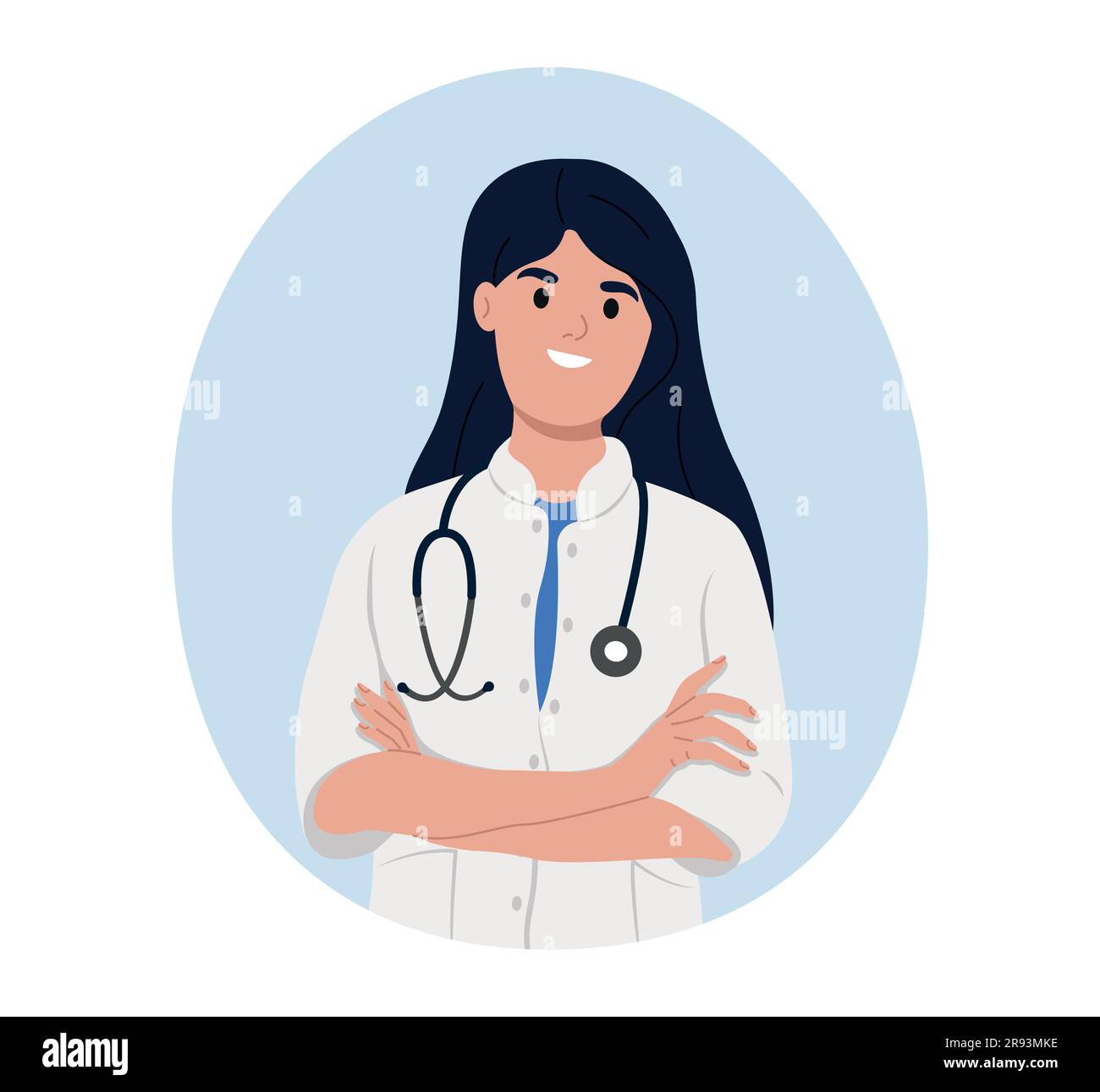 Avatar of a smiling chinese female doctor, medical worker Stock Vector ...