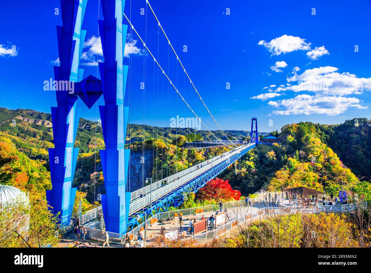 Autumn leaves of Ryujin Suspension Bridge Stock Photo - Alamy