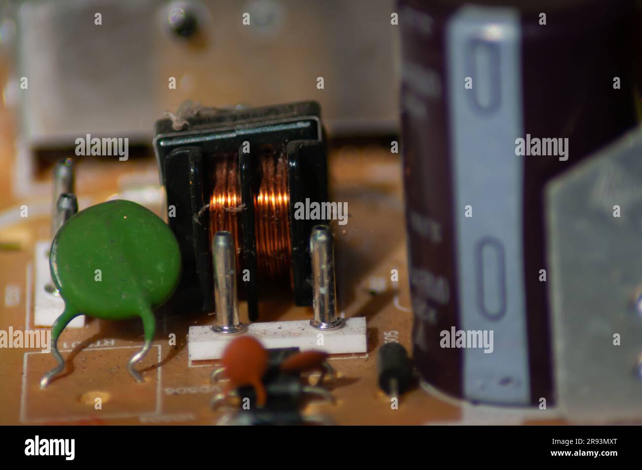 Old Macro-photo of carbon resistors on old circuit board / PCB Stock ...