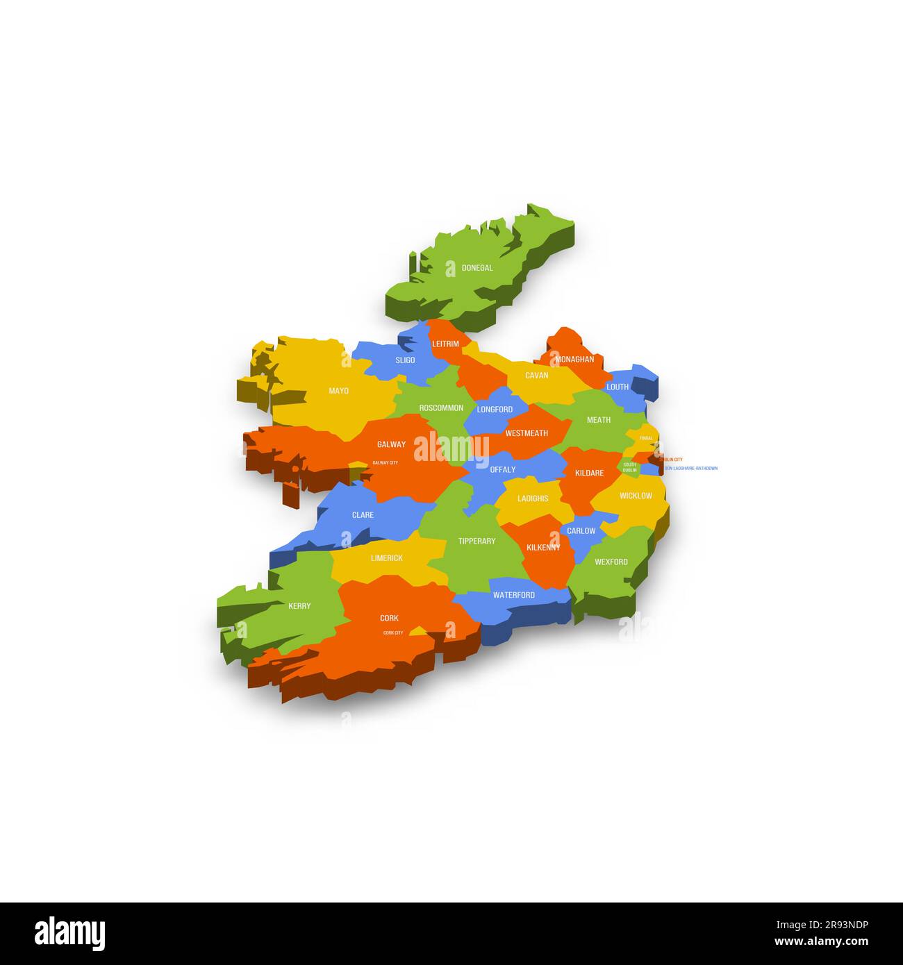 Ireland political map of administrative divisions - counties and cities ...