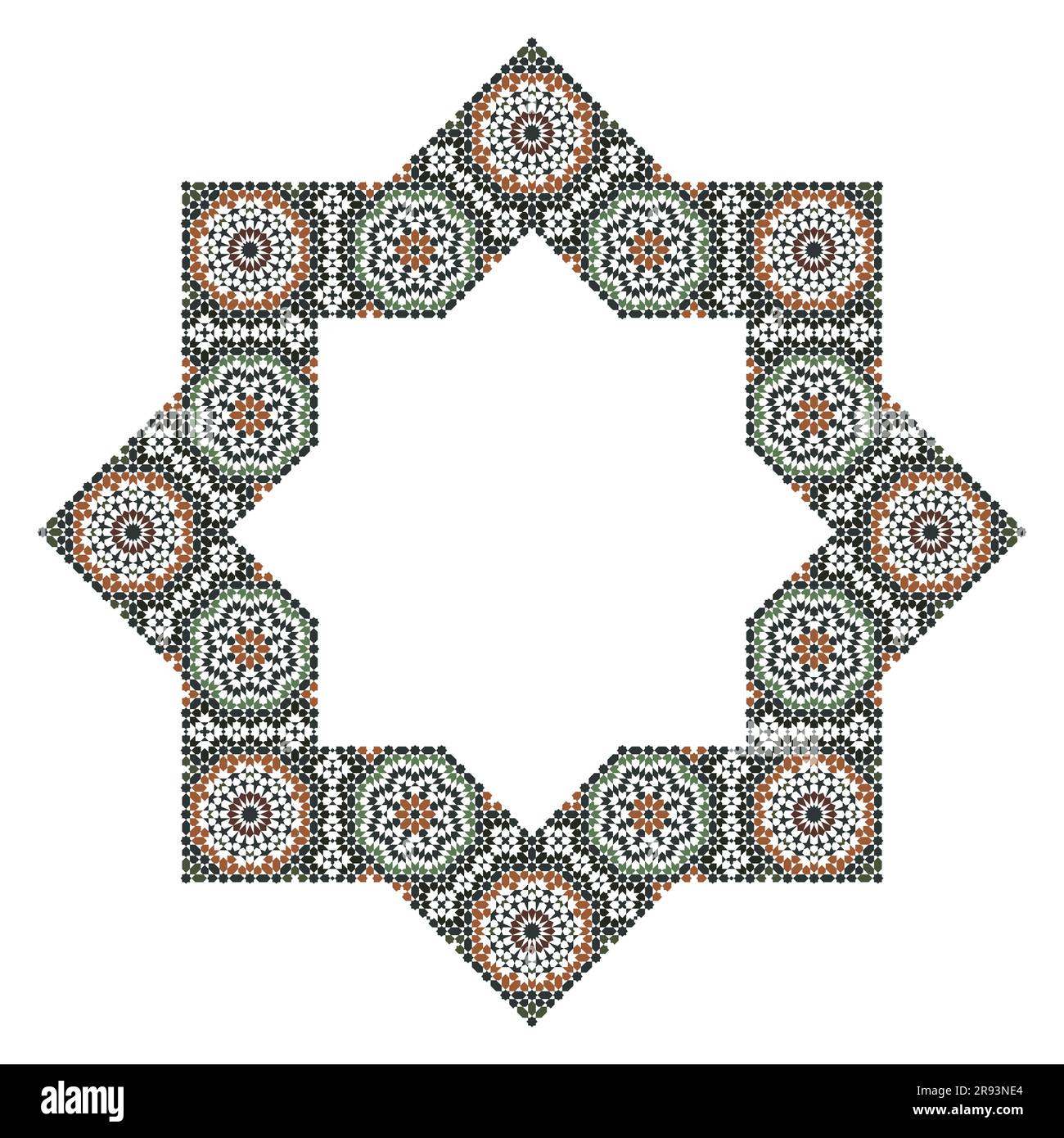 Decorative octagonal star with an ornament in Arabic style Stock Vector ...